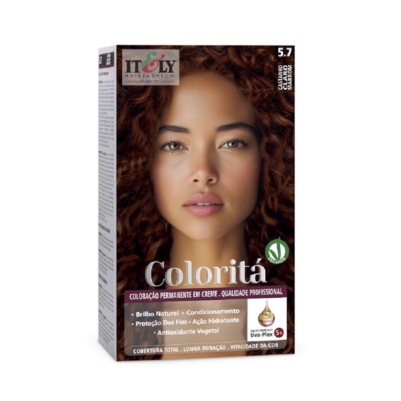 Coloração Itely Hair Fashion Coloritá Castanho Claro Marrom 5.7 ...