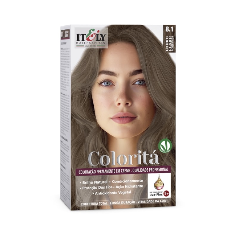 Coloração Itely Hair Fashion Coloritá Louro Claro Acinzentado 8.1 ...