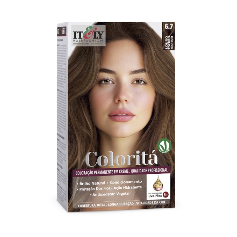 Coloração Itely Hair Fashion Coloritá Louro Escuro Marrom 6.7 - LojasLivia