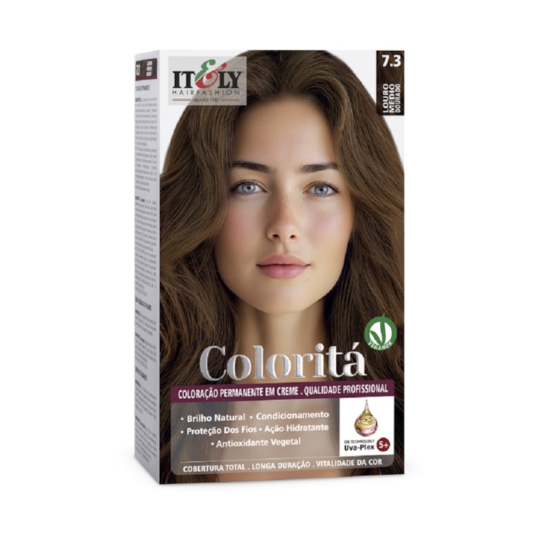 Coloração Itely Hair Fashion Coloritá Louro Médio Dourado 7.3 - LojasLivia