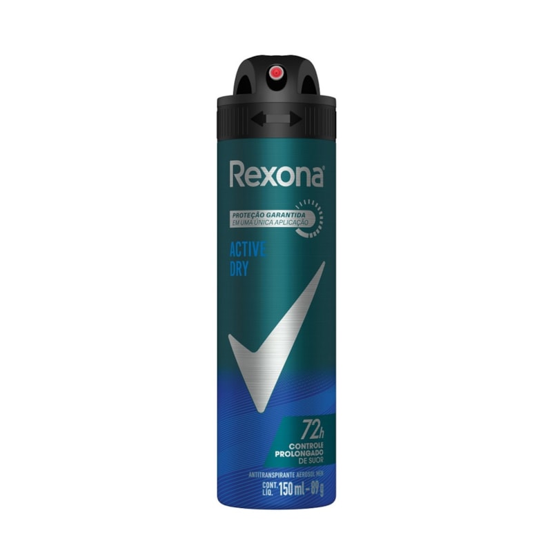 Desodorante Antitranspirante Rexona Active Dry/Azul 150ml - LojasLivia